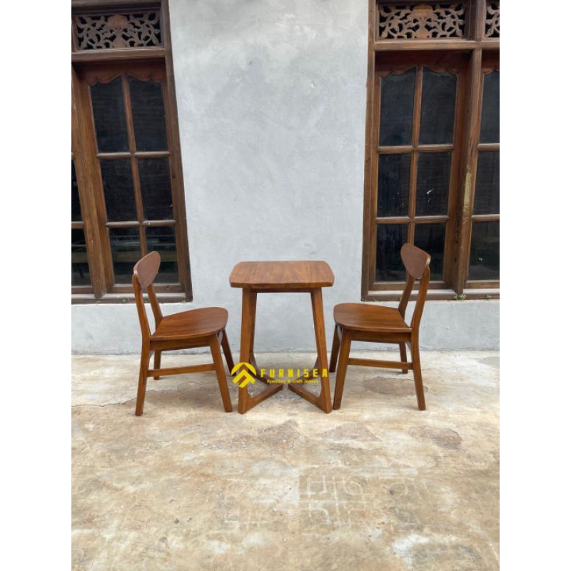 Jual Set Meja Makan Jati Cafe Ropan Minimalis/ Kursi Makan Jati Cafe Murah | Shopee Indonesia