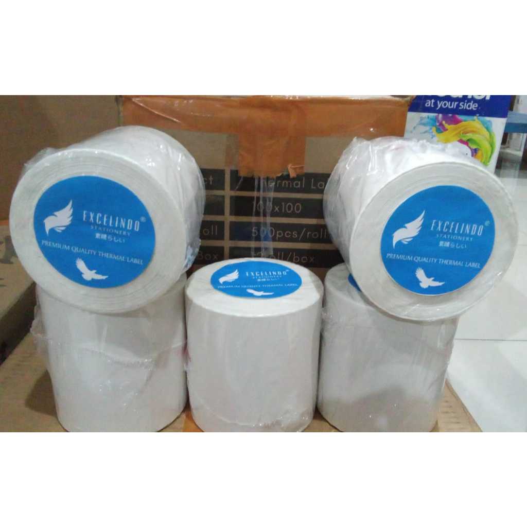 Jual LABEL BARCODE 100x100mm KERTAS STICKER LABEL THERMAL 100 x 100 mm ...