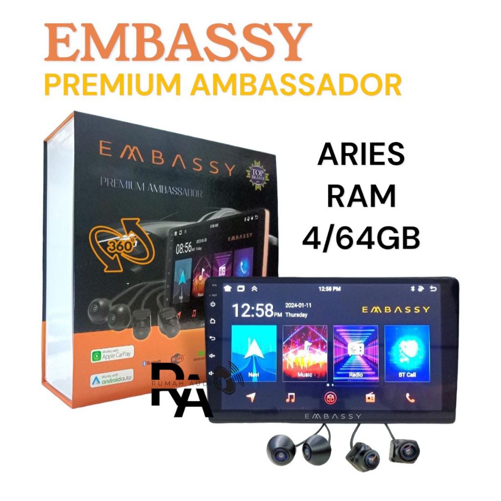 Jual Head Unit android embassy premium ambassador aries 9inch embassy ...
