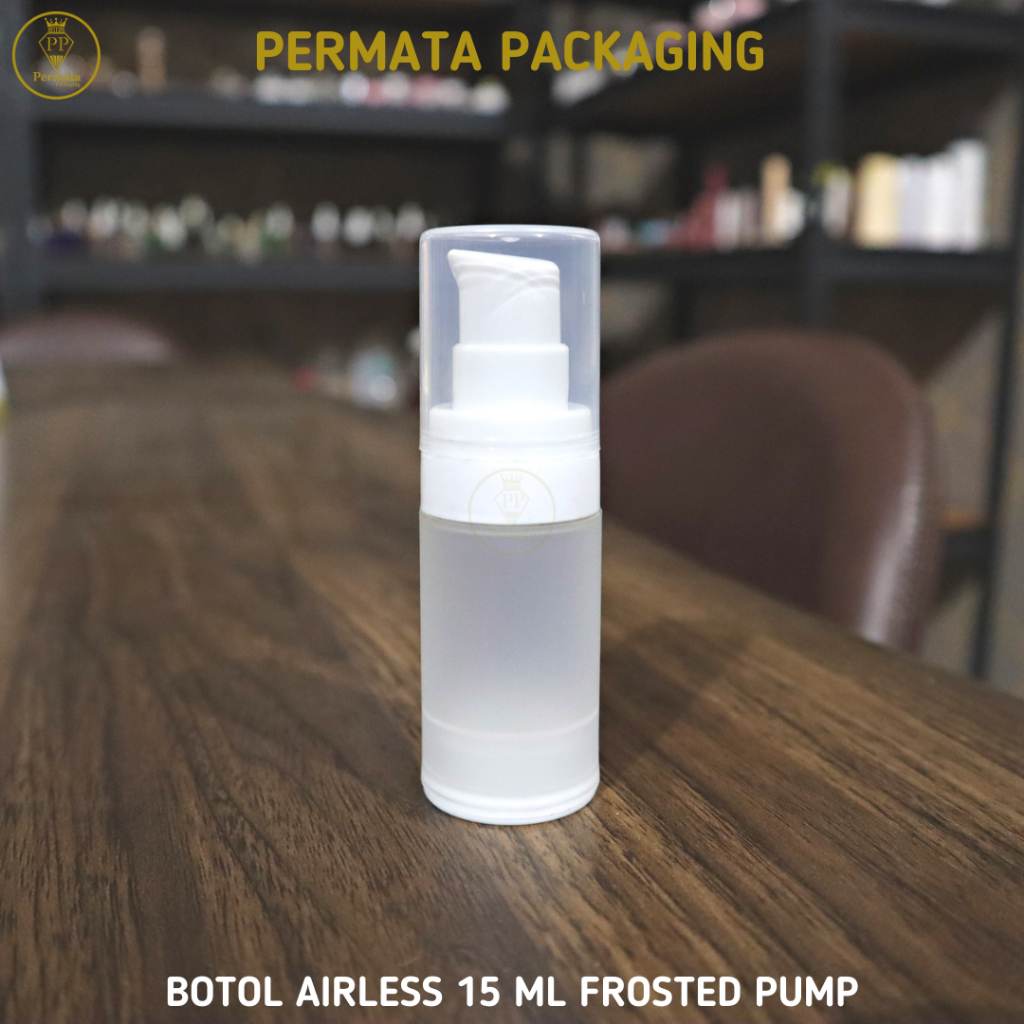 Jual Botol Airless 15ml Frosted Pump / Botol PP 15ml / Botol Serum 15 ml | Shopee Indonesia