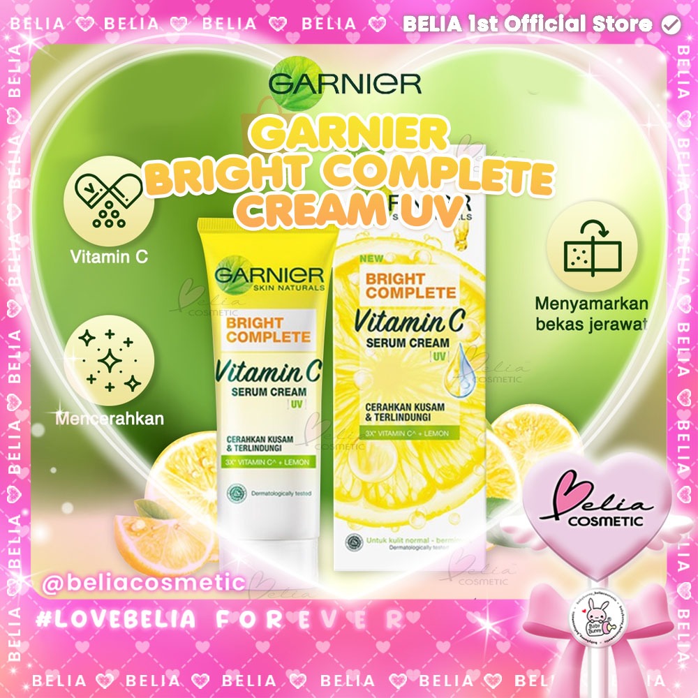 Jual BELIA Garnier Bright Complete Vitamin C Serum Cream UV 20mL | Day Cream | Noraml ...