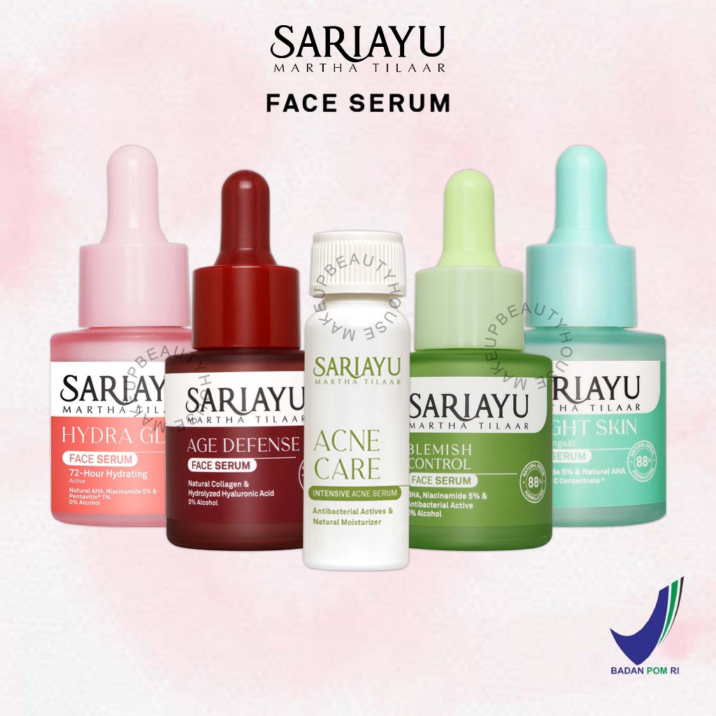 Jual SARIAYU Face Serum Series 12ml / 20ml | Acne Serum | Bright Skin Putih Langsat | Hydra Glow ...