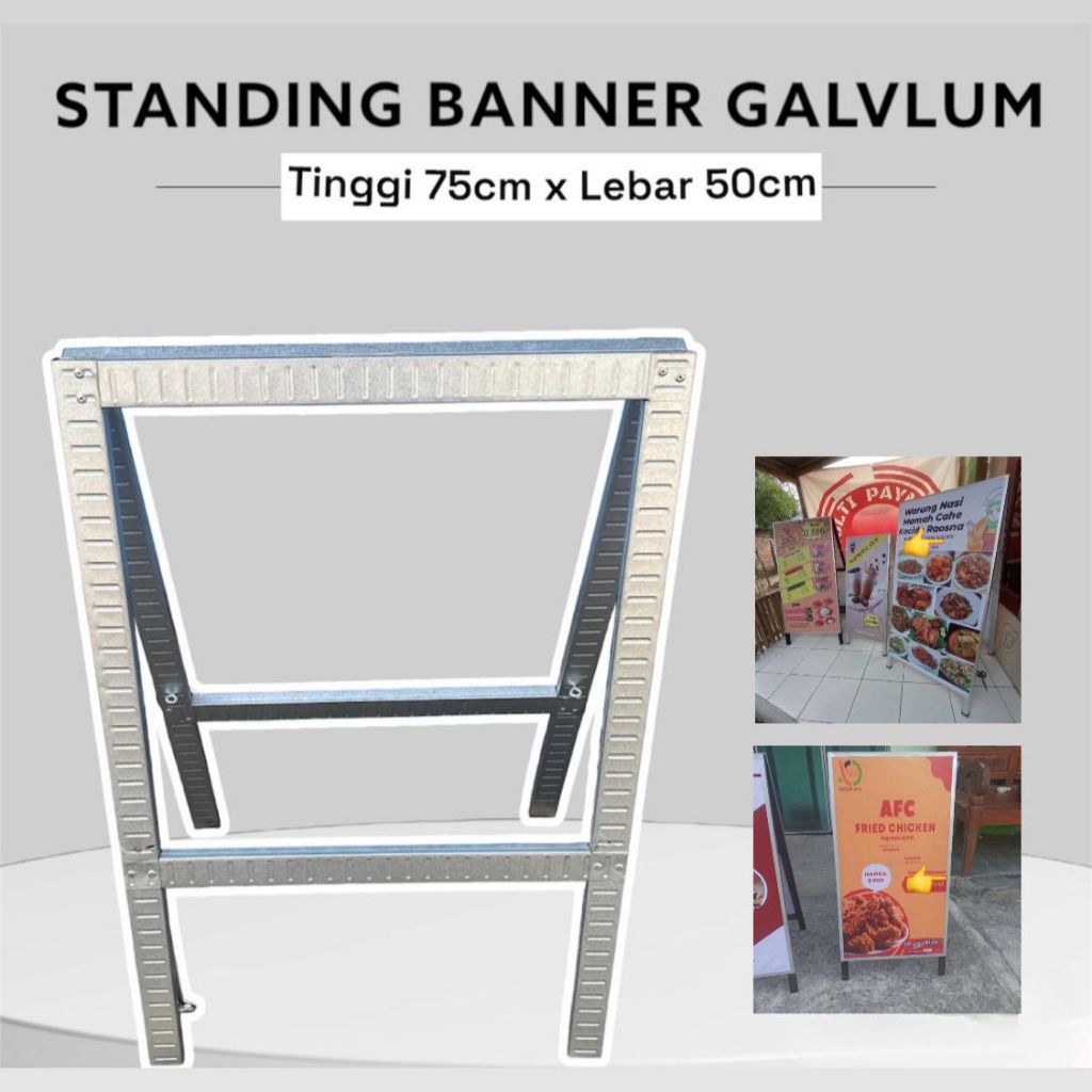 Jual RANGKA STANDING GALVALUM 75X50CM / STANDING BANNER / STANDING ...