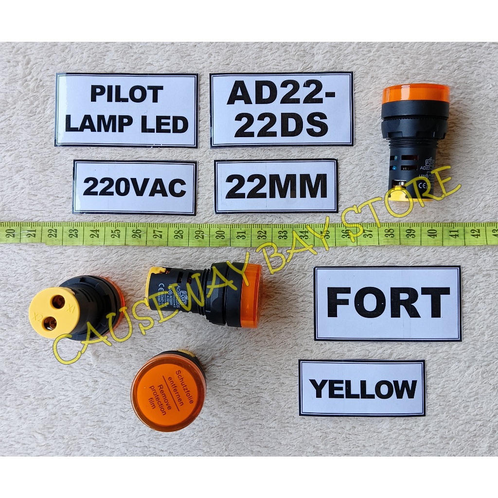 Jual PILOT LAMP LED 22MM 220VAC AD22-22DS YELLOW FORT | Shopee Indonesia