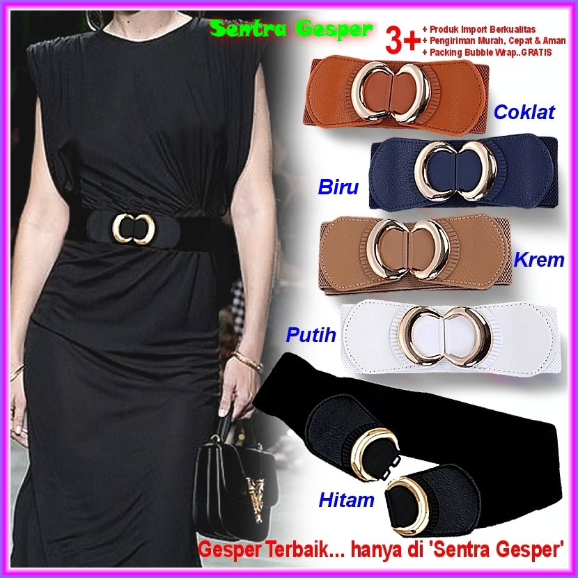 Jual Gesper Ikat Pinggang Sabuk Karet Lebar Fashion Cewek Korea Wanita ...