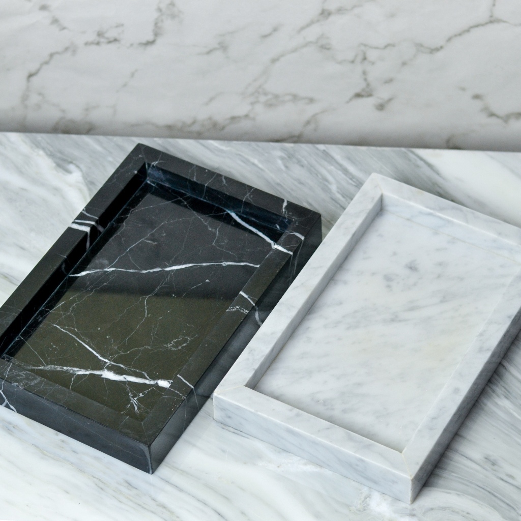 Jual Nampan Marmer Asli 28 x 18 cm Tebal / Tatakan Original Marble Tray ...