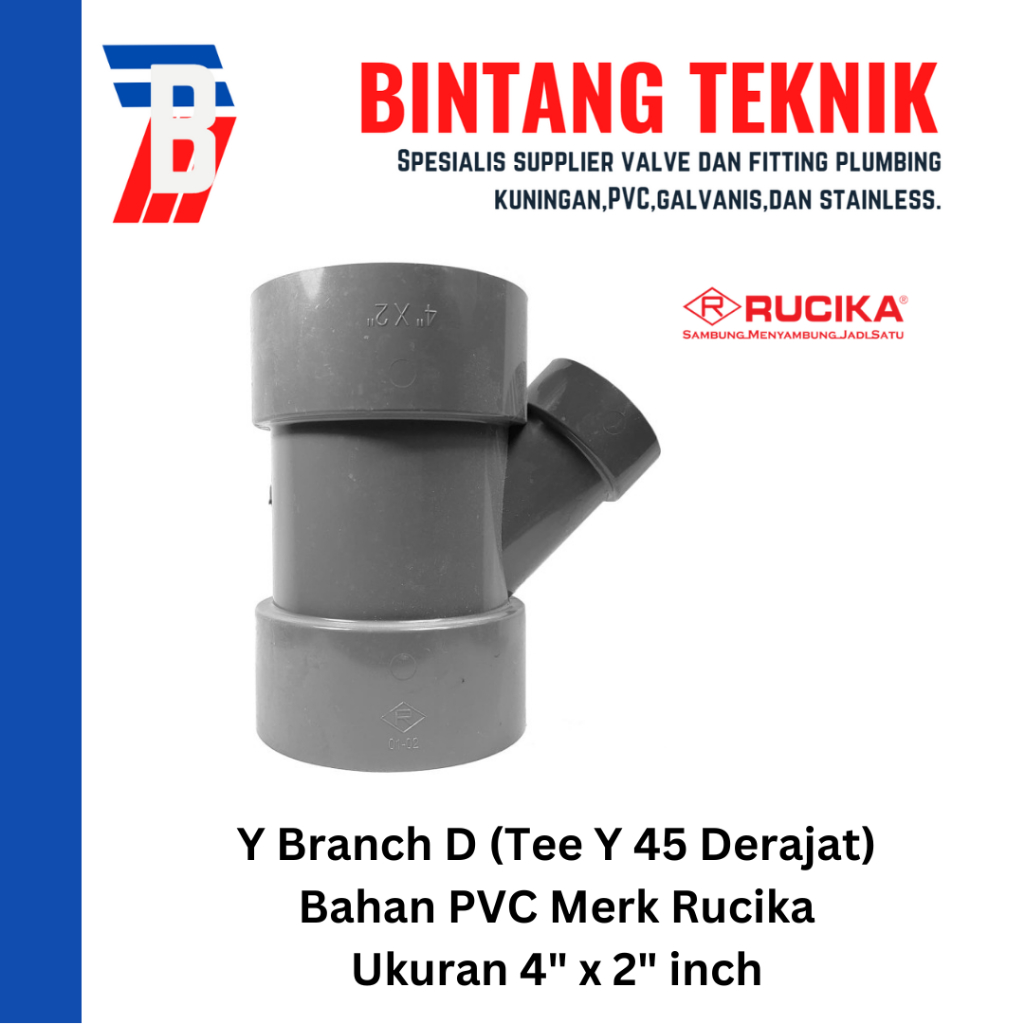 Jual Y Branch 45 D 4" x 2" PVC Rucika | Shopee Indonesia