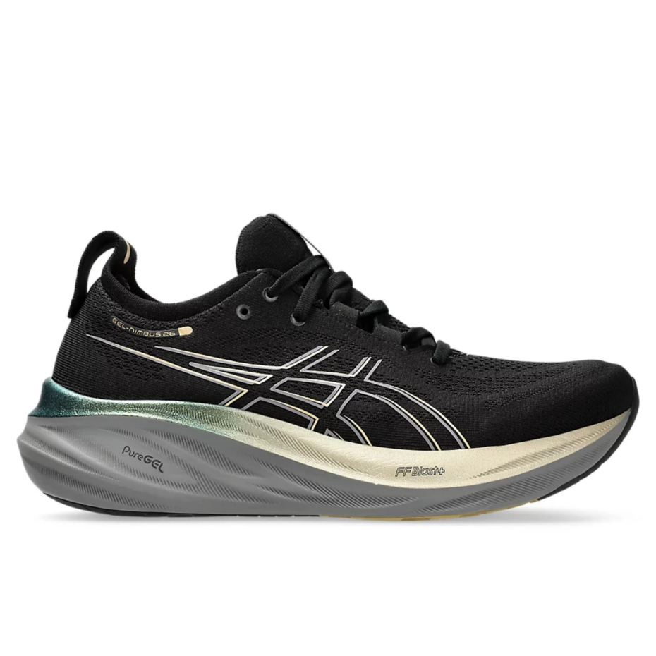 Jual Sepatu Lari Pria ASICS Gel-Nimbus 26 Platinum Standard Black ...
