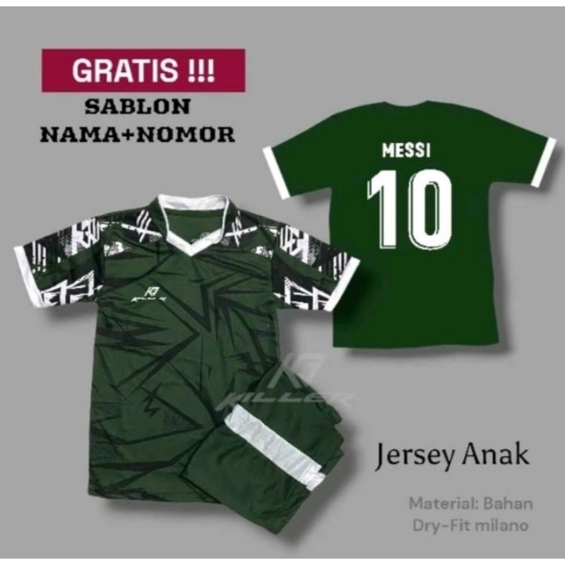 Jual JERSEY ANAK SETELAN/FREEEE SABLON NAMA&NOMORPUNGGUNG/JERSEY FUTSAL ...