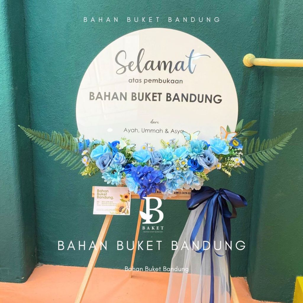 Jual (PAKET LENGKAP) Papan Bunga Acrilic Bulat 60cm Lengkap Warna Putih ...