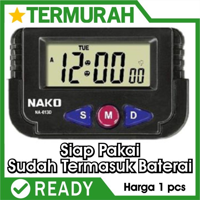 Jual jam mobil tempel PERSEGI clock digital car NAKO vinnic TIMER mini ...