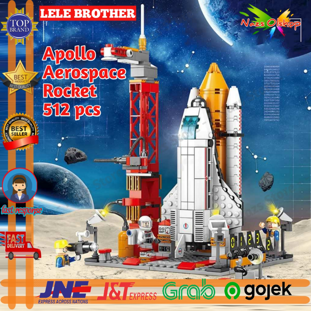 Jual LELE BROTHER Mainan Pesawat Luar Angkasa Aerospace Apollo Rocket ...