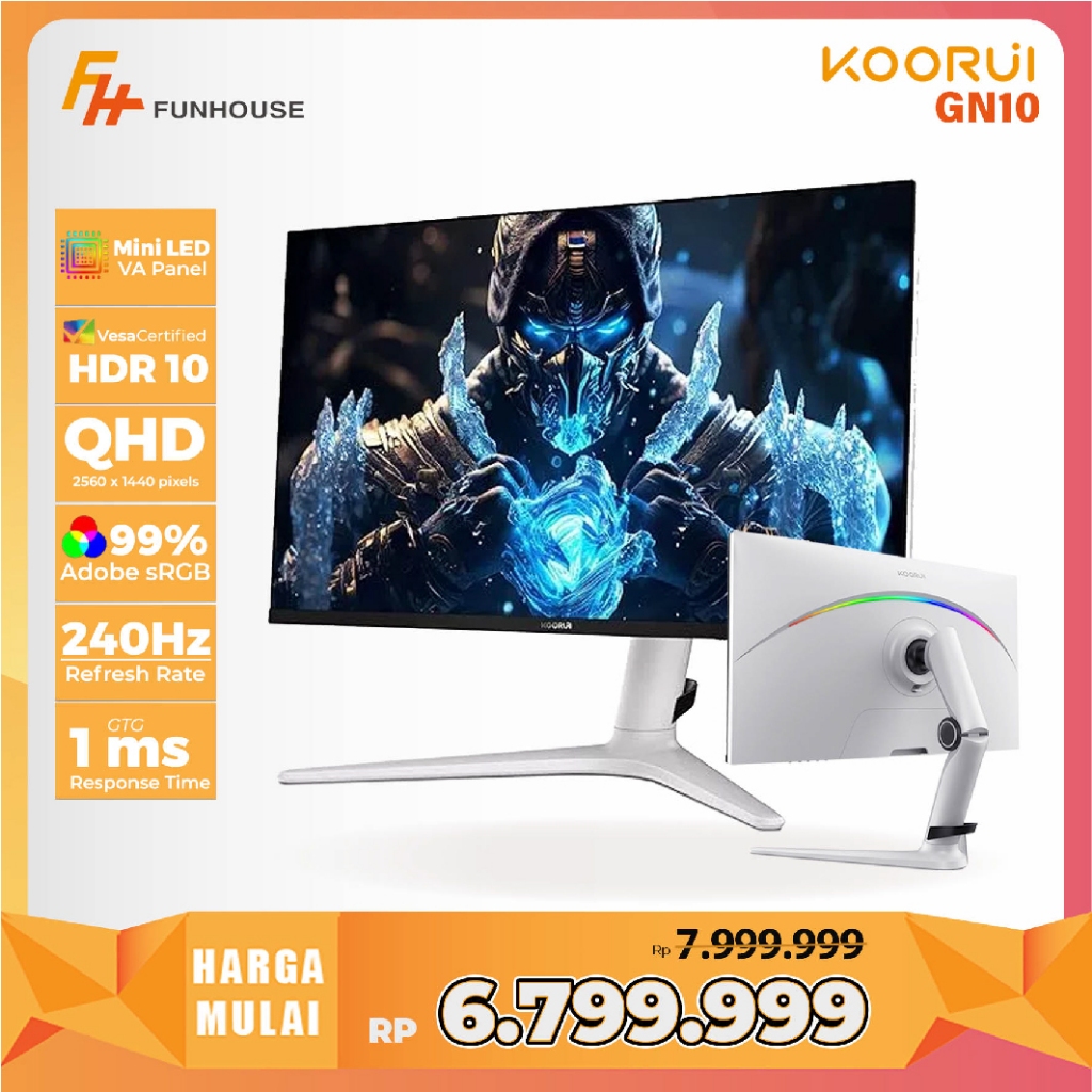 Jual KOORUI 27 inch Gaming Monitor WQHD (2560 x 1440) 240Hz mini LED GN10 | Shopee Indonesia