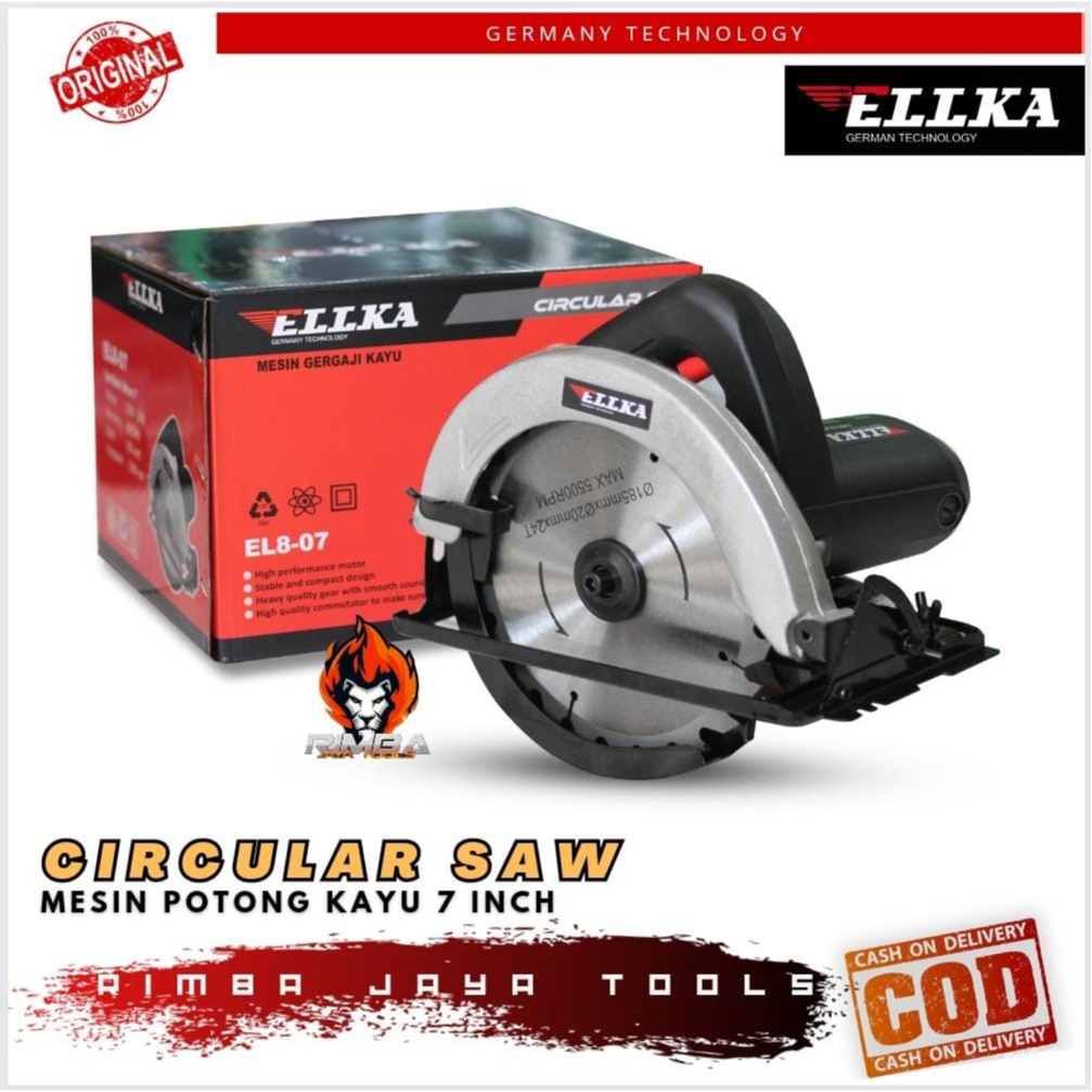 Jual Mesin Gergaji Potong Kayu Sirkel/Serkel/Circular saw 7 inch ELLKA ...