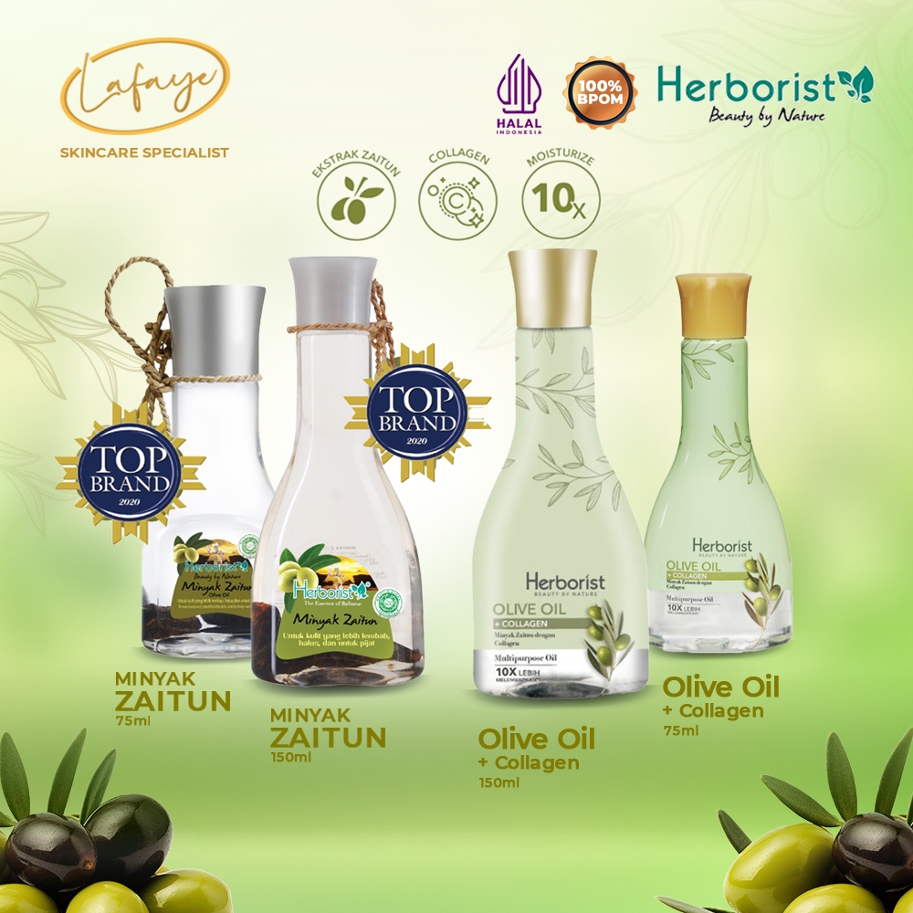 Jual Herborist Minyak Zaitun + Olive Oil Collagen Serbaguna Pijat Urut 75ml & 150ml | Shopee ...