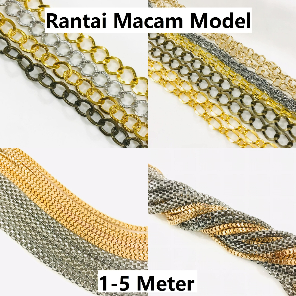 Jual Rantai Macam Model/Rantai Polos/Rantai Motif Harga/1-5 Meter ...