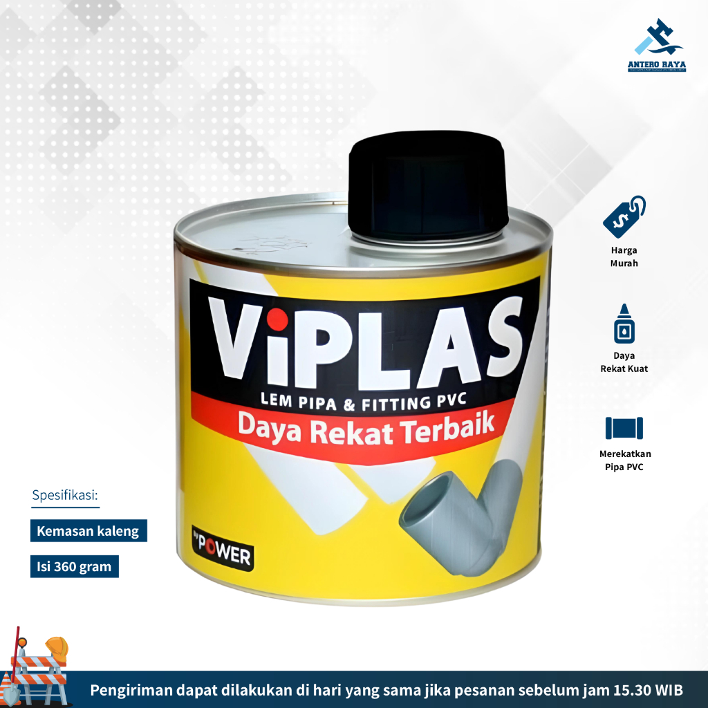 Jual Lem Pipa Paralon PVC Anti Bocor Super Kuat Viplas 360 Gram ...