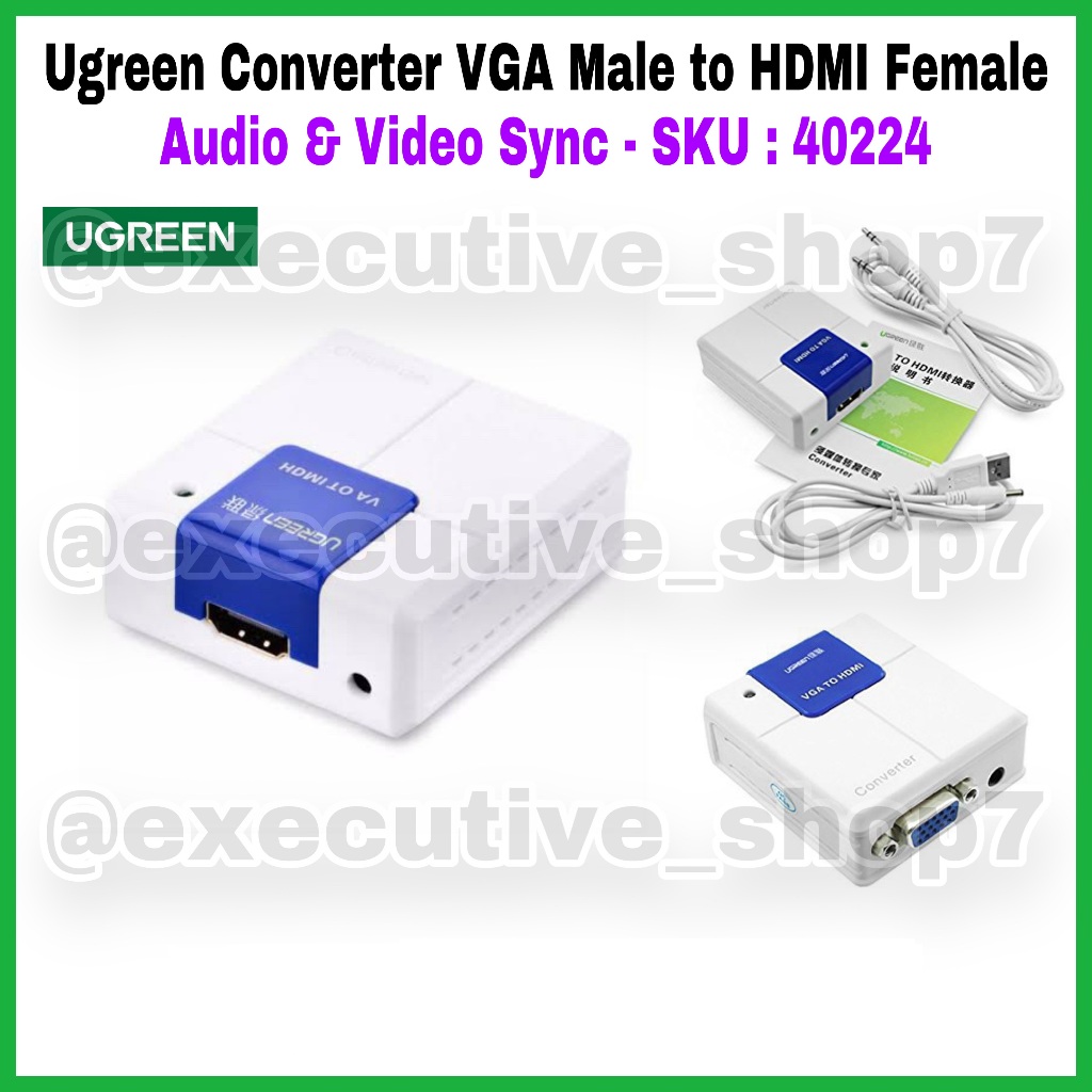 Jual Ugreen Converter VGA Male to HDMI Female - Audio & Video Sync - SKU 40224 - Garansi Resmi 1 ...