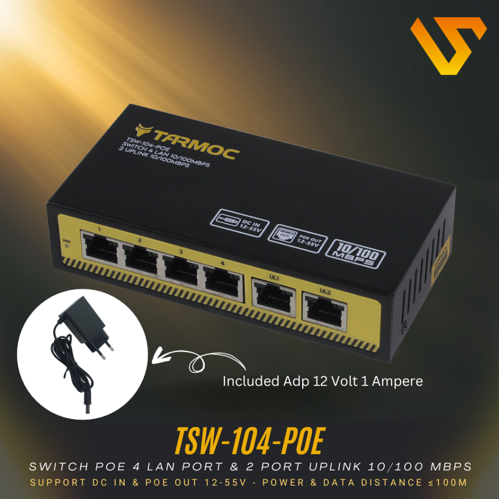 Jual Tarmoc TSW-104-POE | Switch POE 12V 24V 48V IP Camera CCTV ...