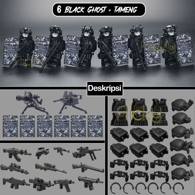 Jual Mainan balok Military Minifigure army Swat Team Pack Building ...