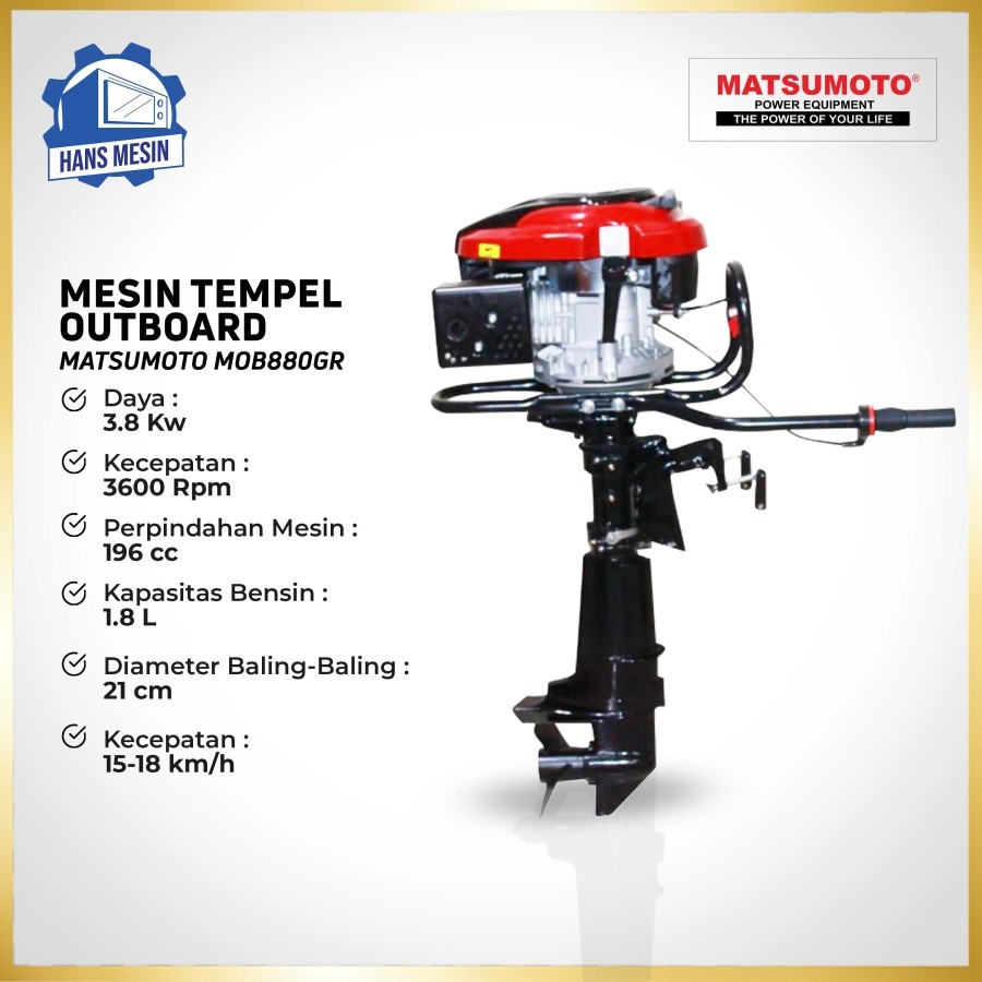 Jual Mesin Tempel Outboard Matsumoto MOB-880GR | Shopee Indonesia