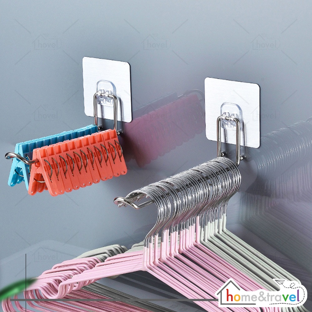 Jual HOVELSHOP Gantungan Baju Hook Dinding Lipat Hanger Stainless Steel ...