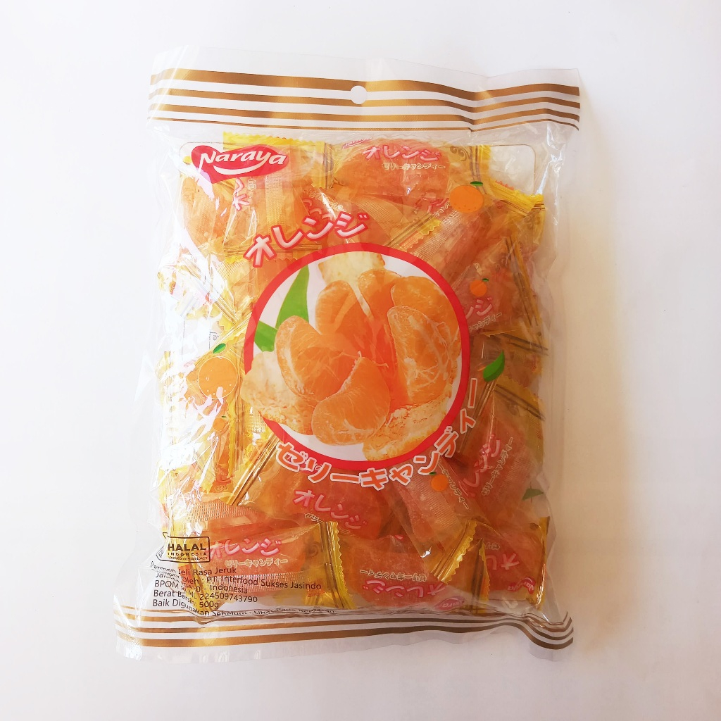 Jual Naraya Orange Candy Manisan Permen Jelly Jeruk Jelly Hongmao 500g ...