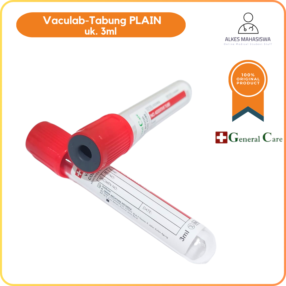 Jual Tabung Vacuum / Vaculab Plain 3ml GENERAL CARE | Shopee Indonesia