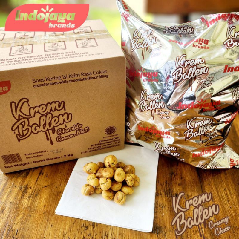 Jual 1 Dus isi 2 Kg Kream Ballen Chocolate Cream Melt ( Soes Kering Isi Krim Rasa Cokelat ...