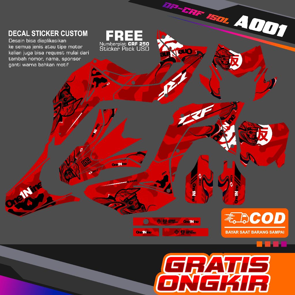 Jual Decal Honda Crf 150L Sticker Crf Decal Crf Full Body Dekal Crf ...