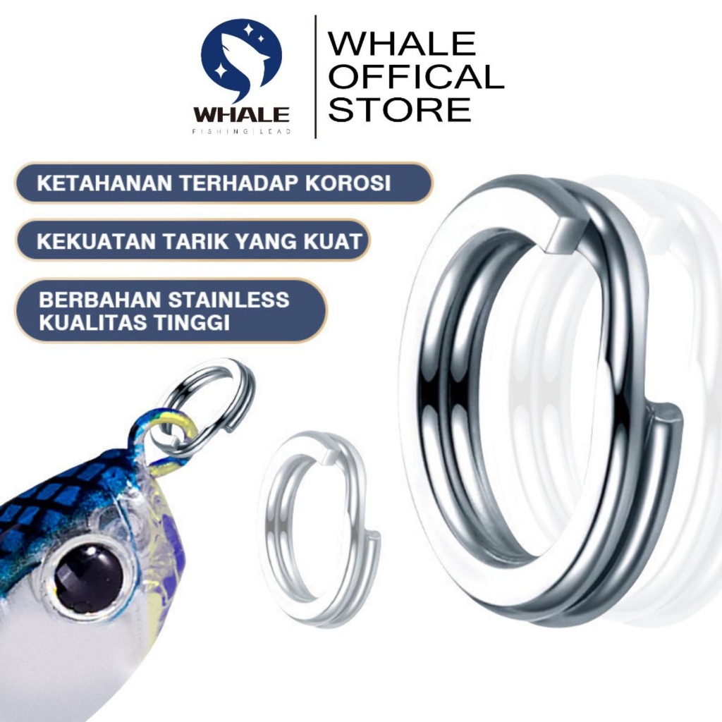 Jual WHALE - Split Ring Solid Ring Konektor Umpan Pancing Bahan Stainless Steel Anti Karat ...