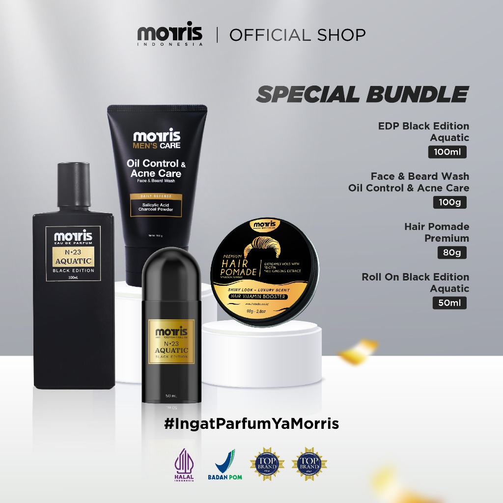 Jual [BLACK EDITION SERIES] Morris Bundle Black Edition EDP AQUATIC ...
