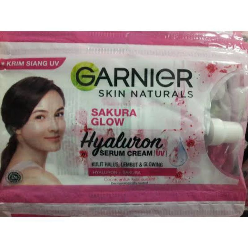 Jual Garnier Krim Siang Uv Sakura Glow Hyaluron Serum Cream Uv Sachet (7ml ) | Shopee Indonesia