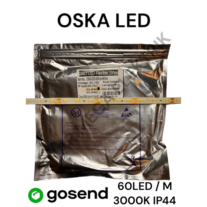 Jual LAMPU LED STRIP OSKA 3000K WARM WHITE OSKA LED IP44 LED KERTAS ...