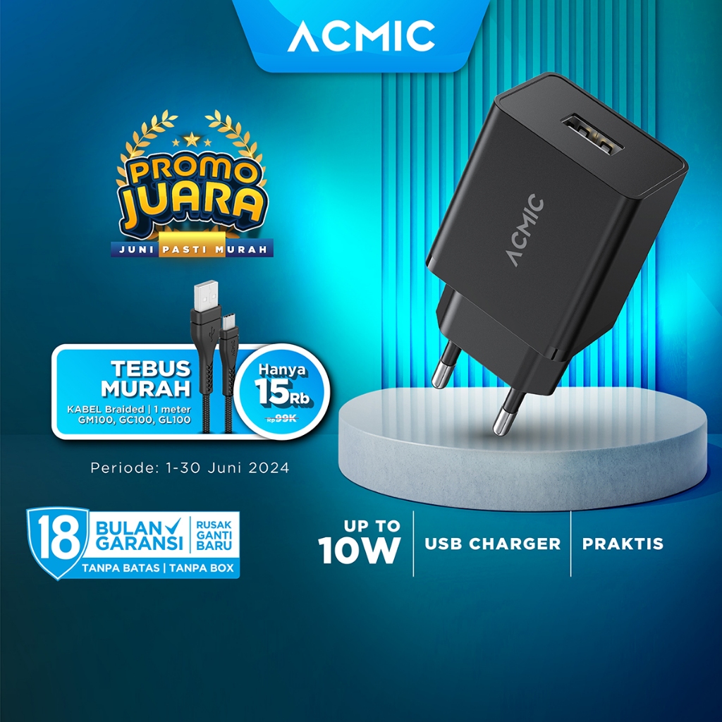 Jual ACMIC CWC01 USB 10W Kepala Charger Fast Charging Adaptor | Shopee ...