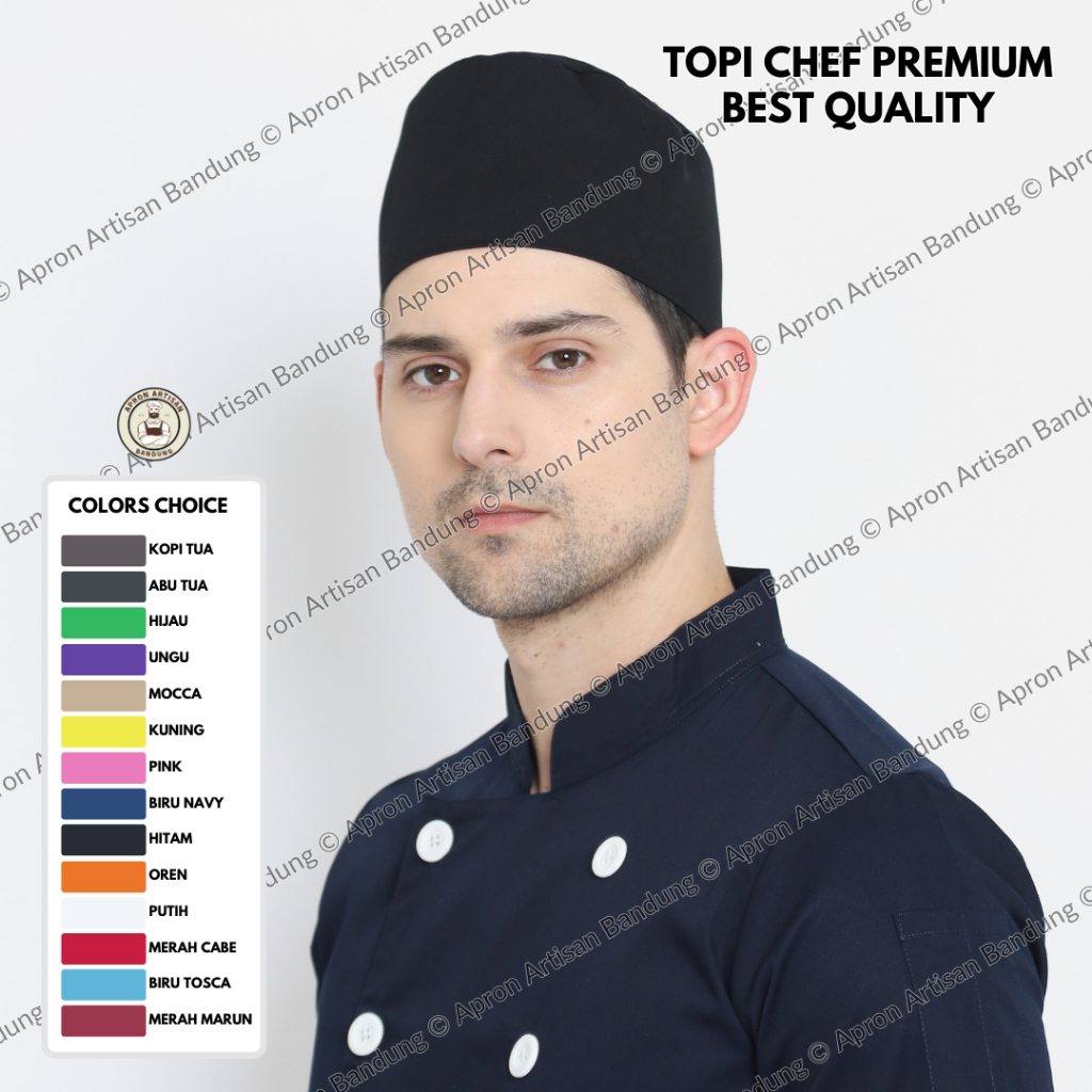Jual Topi Model Peci untuk Koki Chef Waiters Barista Pelayan Resto ...