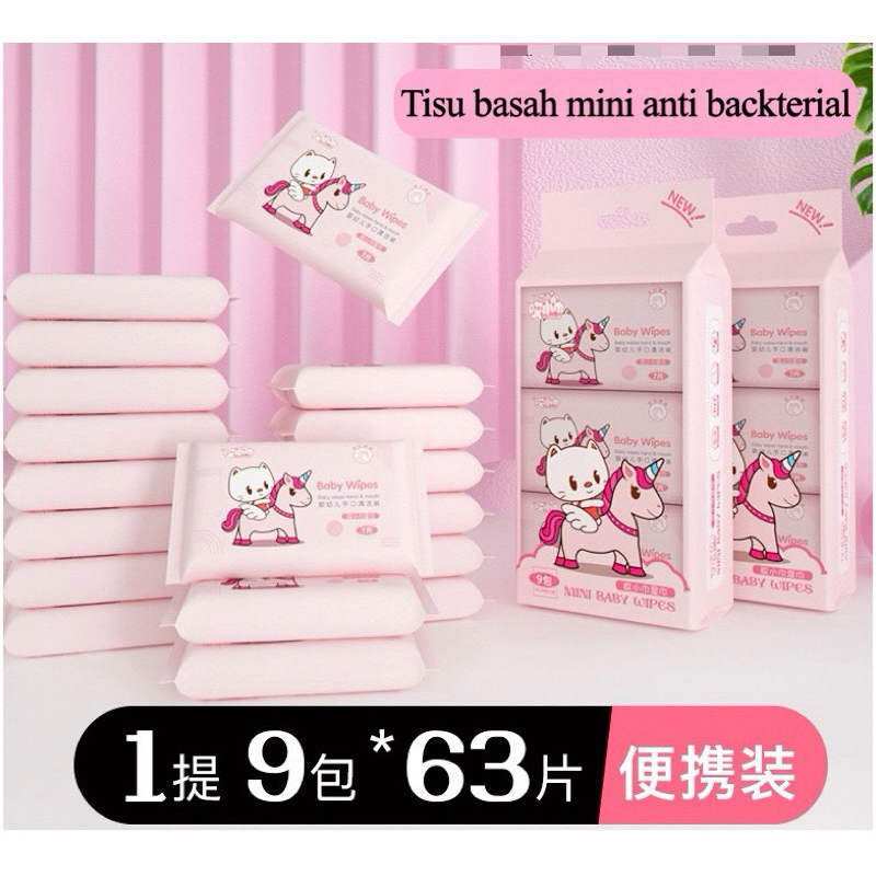 Jual (1 PACK BESAR ) TISU BASAH MINI ANTI BAKTERI NON PARFUME / WIPES ...