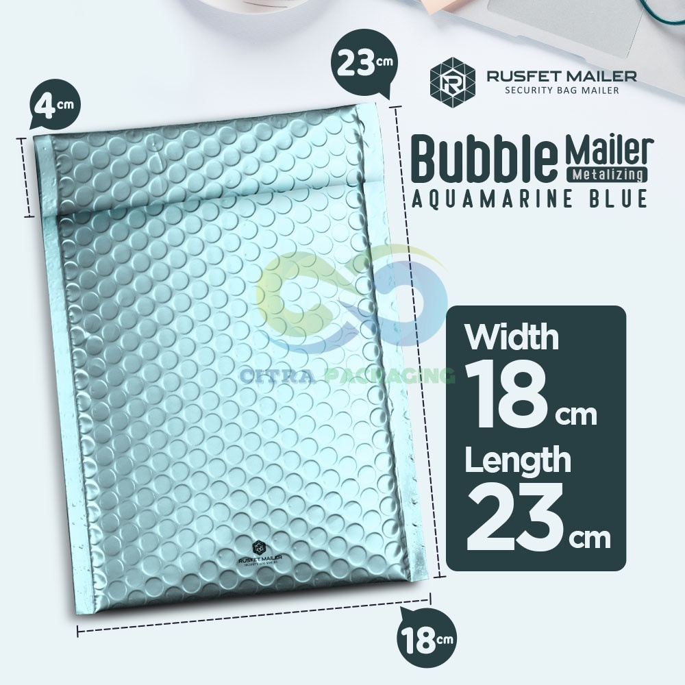 Jual BUBBLE MAILER 18 X 23 CM AQUA BLUE / AMPLOP BUBBLE PACKING PREMIUM ...