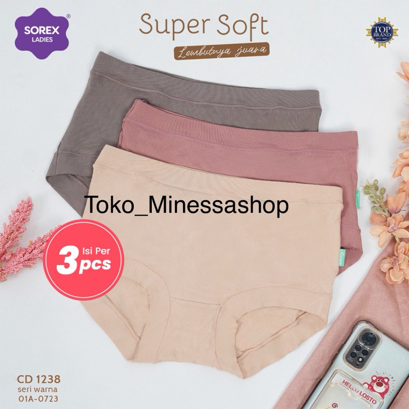 Jual isi 3pcs CELANA DALAM WANITA SOREX 1238 SUPER SOFT | Shopee Indonesia