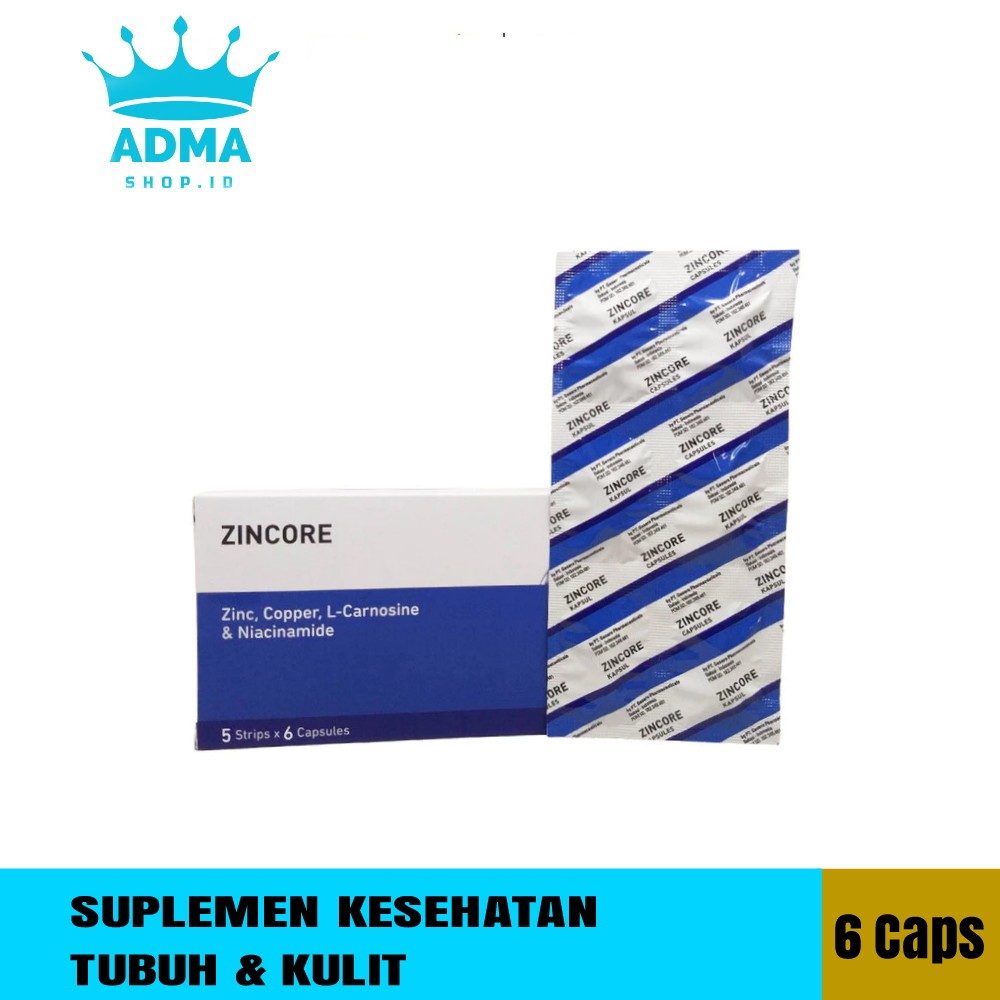 Jual ERHA Zincore 6 Capsul Supplemen Tubuh & Kulit Jerawat ...