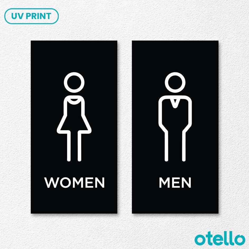 Jual Otello Sign Toilet Pria Wanita Minimalist Signage Acrylic Modern ...