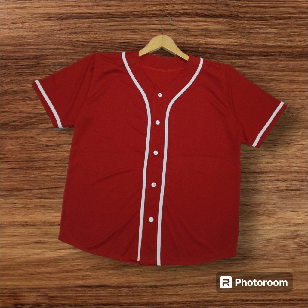 Jual PROMO kaos jersey baseball polosan merah list COD / baju jersey ...