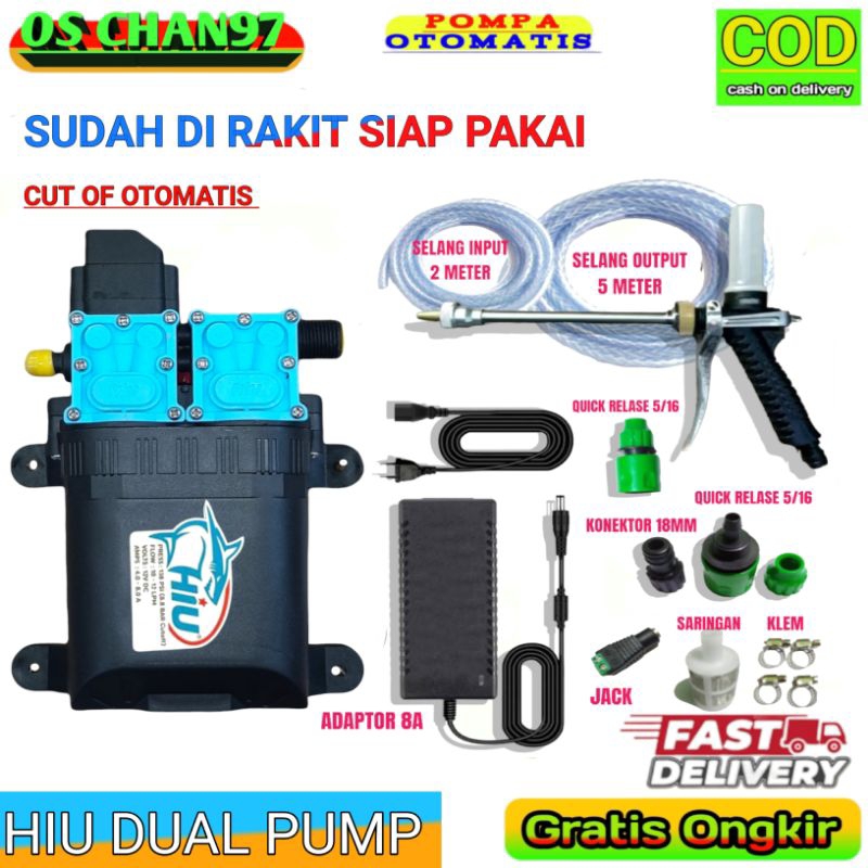 Jual Paket Steam Dual Pump Hiu 12 Lpm High Pressure / Dinamo Pompa DC ...