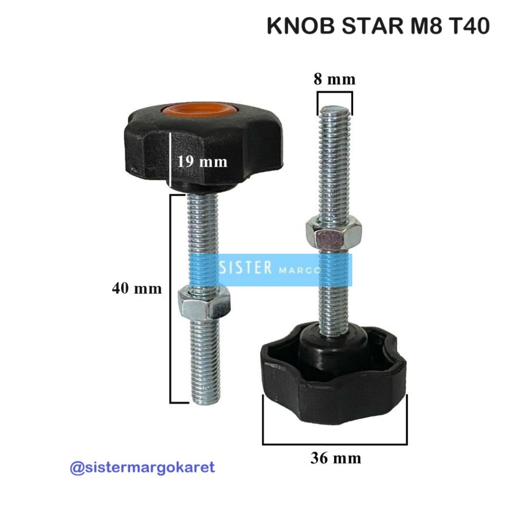 Jual Knob Star Adjuster Baut M8 T40 Orange | Shopee Indonesia
