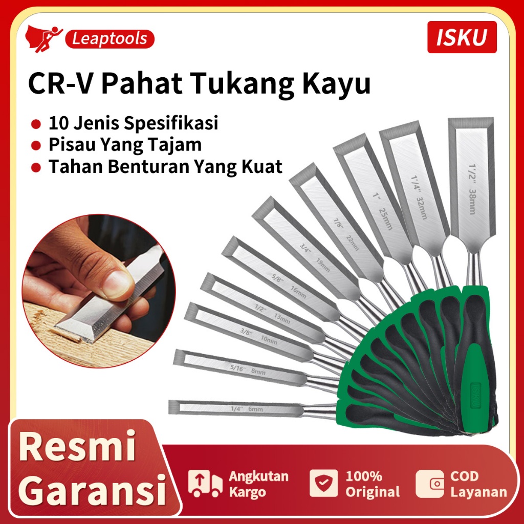Jual ISKU Pahat Kayu 1/2 3/4 1 Inch Ukir Wood Carving Tatah Chisel ...