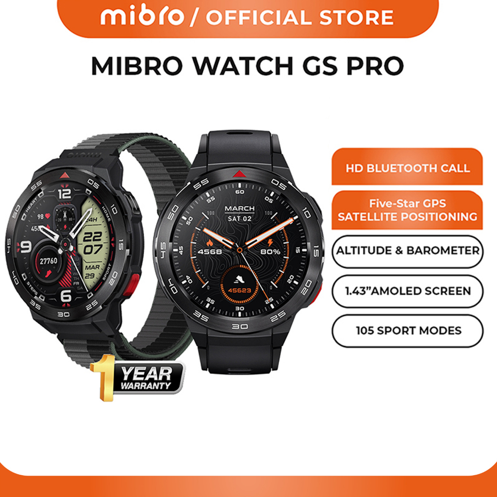Jual Mibro Official Gs/Gs Active/Gs Pro Sport Smartwatch 1.43'Inch ...