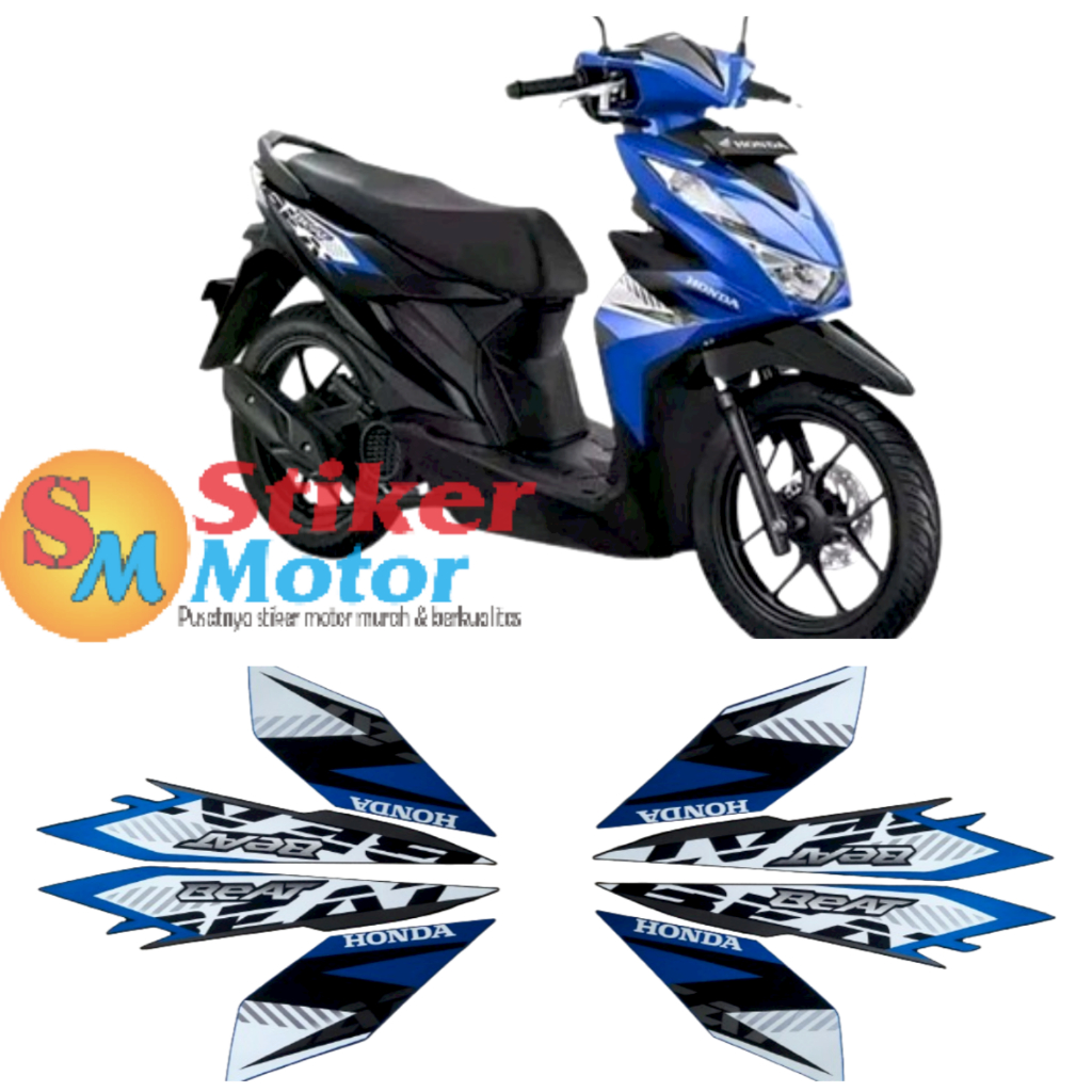 Jual sticker motor honda beat fi 2023 cbs hitam-biru | Shopee Indonesia