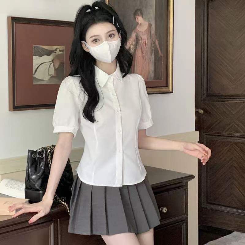 Jual Baju Wanita Korea Tunik Wanita Blouse Putih Baju Korean Style ...