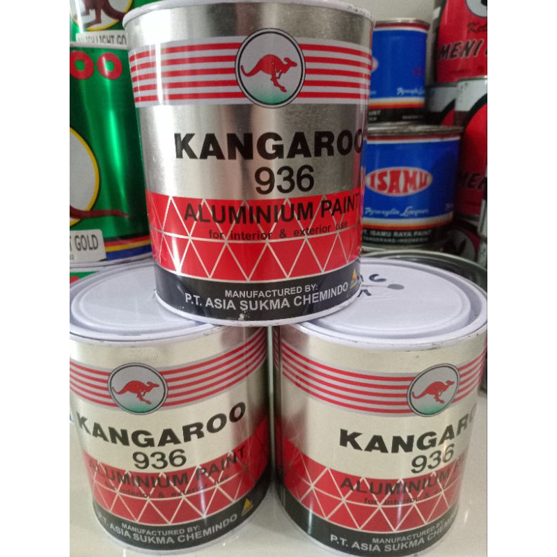 Jual cat minyak besi merk kangaroo 936 warna silver almunium | Shopee ...