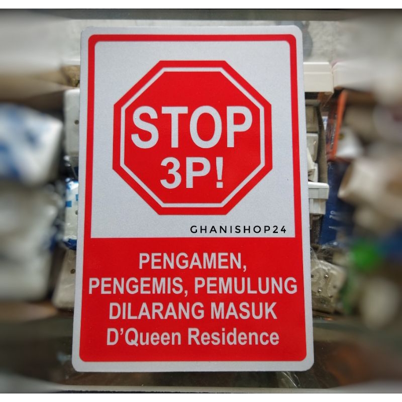 Jual Plang Rambu Stop Dilarang Pengamen Masuk Alumunium Plat | Shopee ...